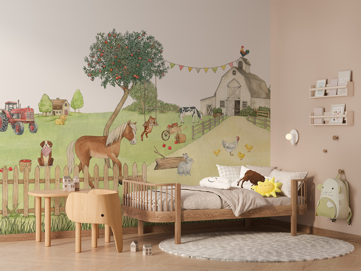 Barnyard Tales, Animal Mural Wallpaper | Hello Circus
