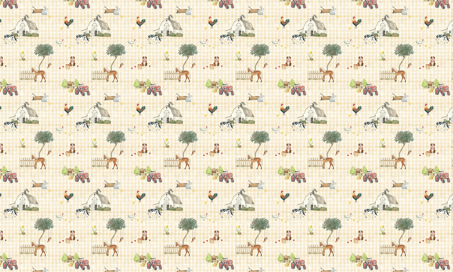 Apple Barn, Animal Pattern Wallpaper | Hello Circus