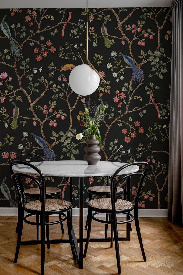 Dark Vintage Floral Wallpaper for Classic and Modern Spaces | Hello Circus