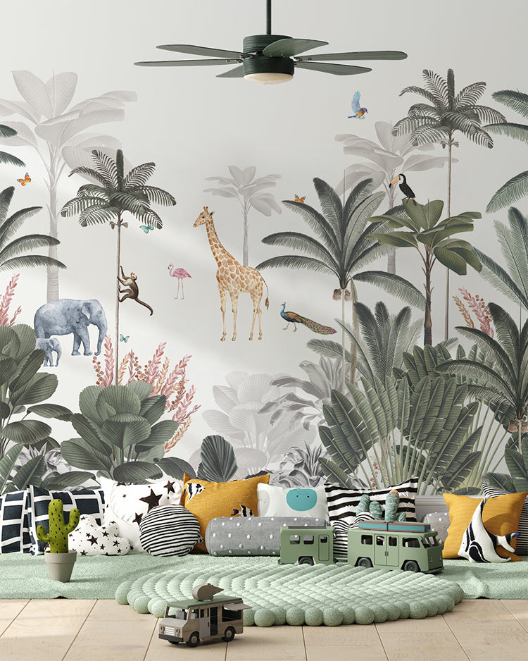 Lush Kingdom, Animal Mural Wallpaper | Hello Circus